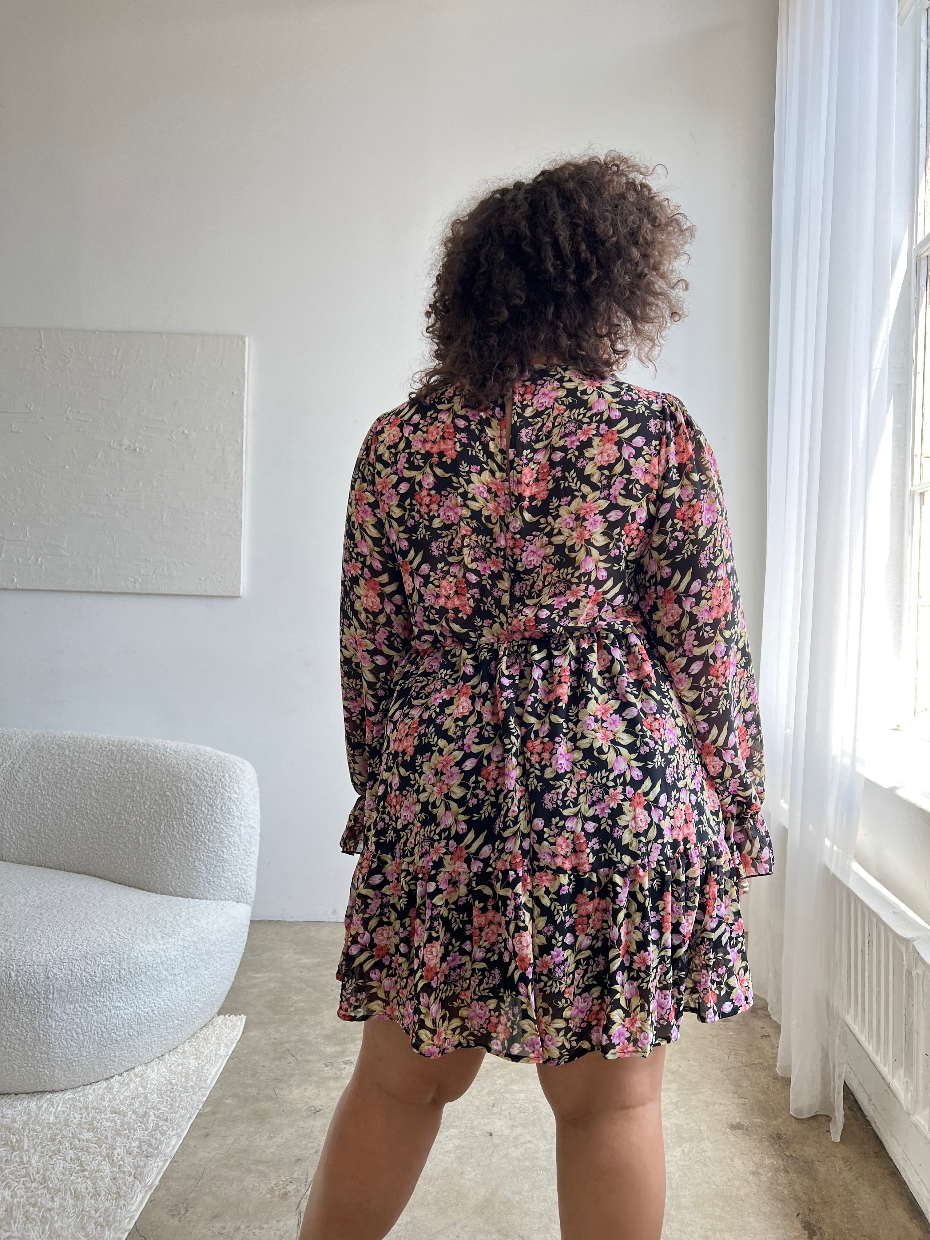Plus Size Blooming Long Sleeve Dress – 2020AVE
