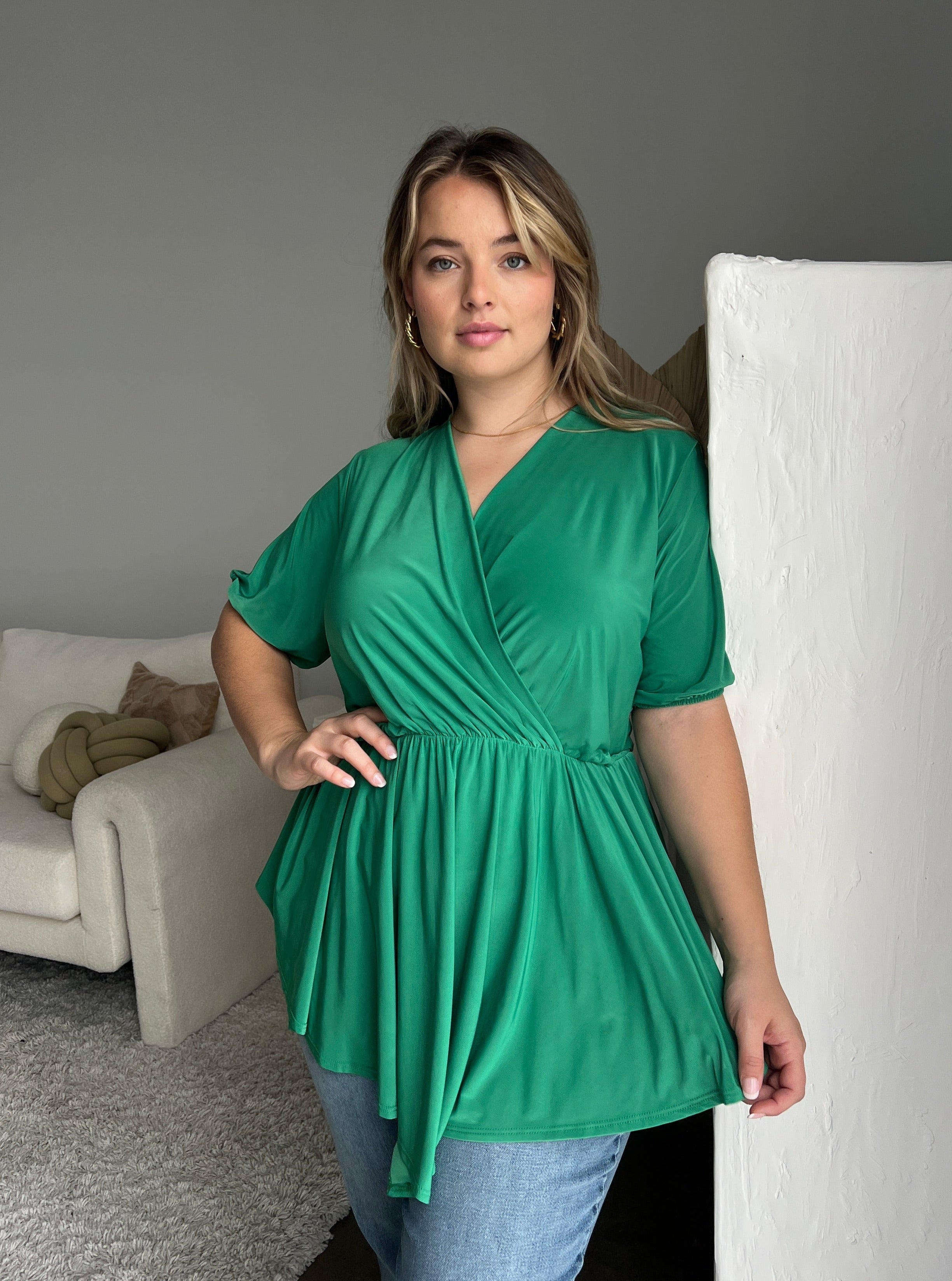 Plus Size Drapey Surplice Blouse – 2020AVE