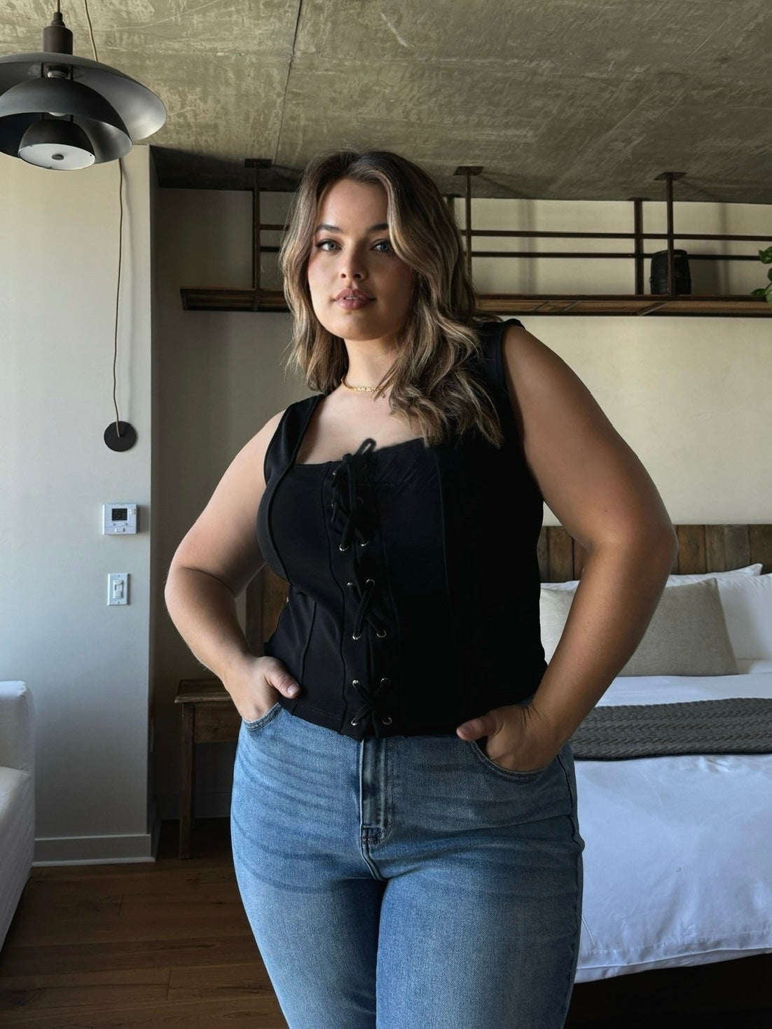 Plus Size Lace Up Bustier Top – 2020AVE