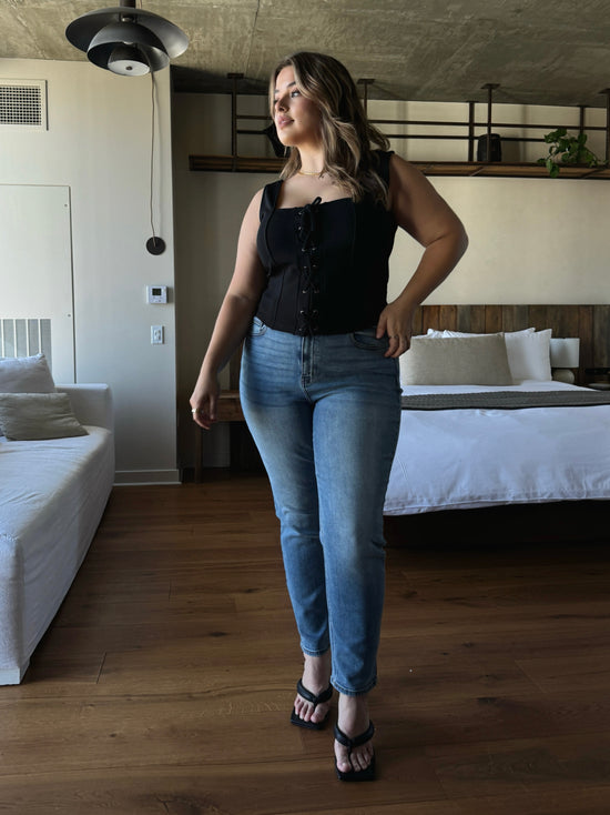 Plus Size Lace Up Bustier Top – 2020AVE