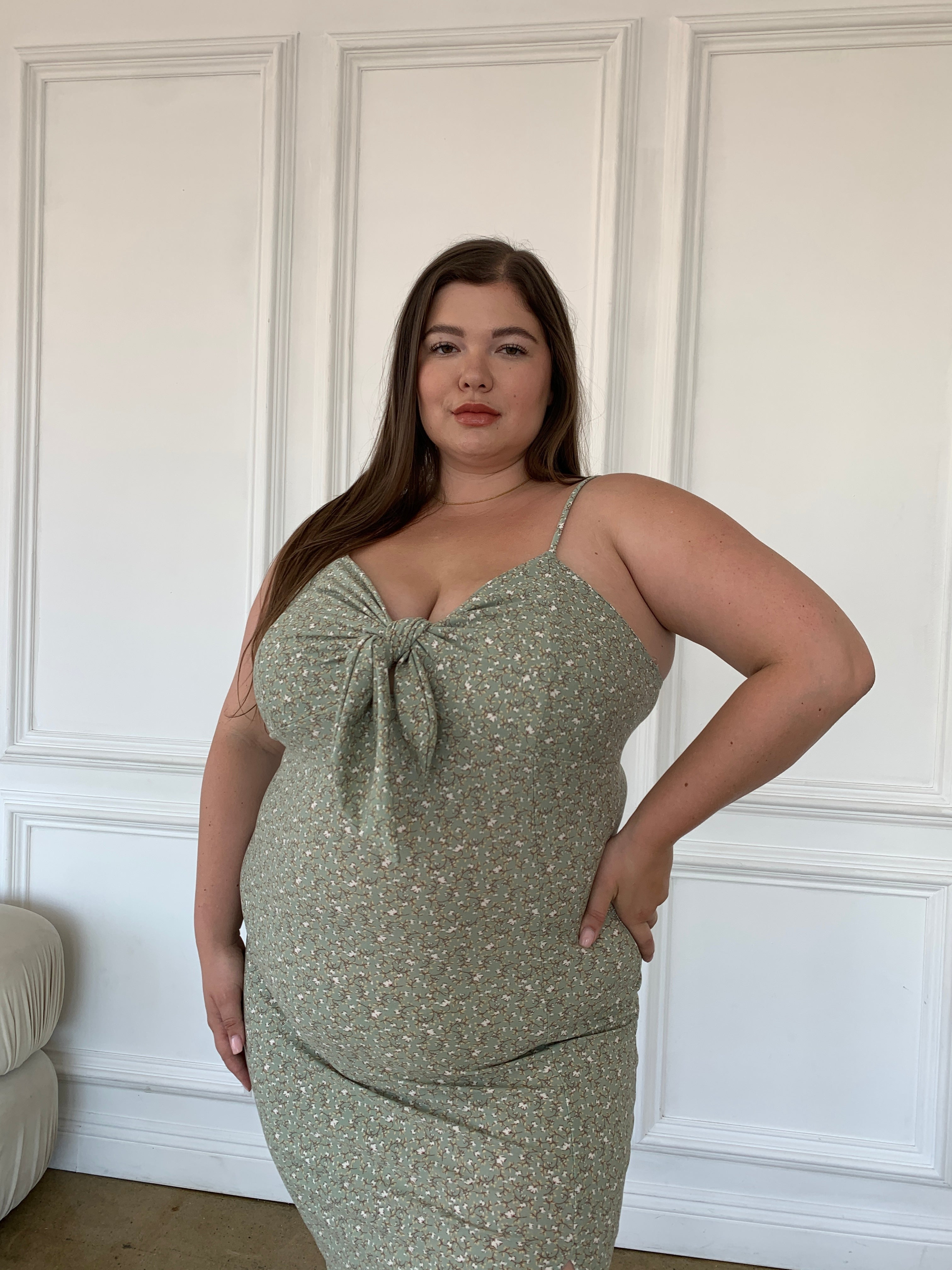 Plus Size Tie Front Floral Sundress – 2020AVE