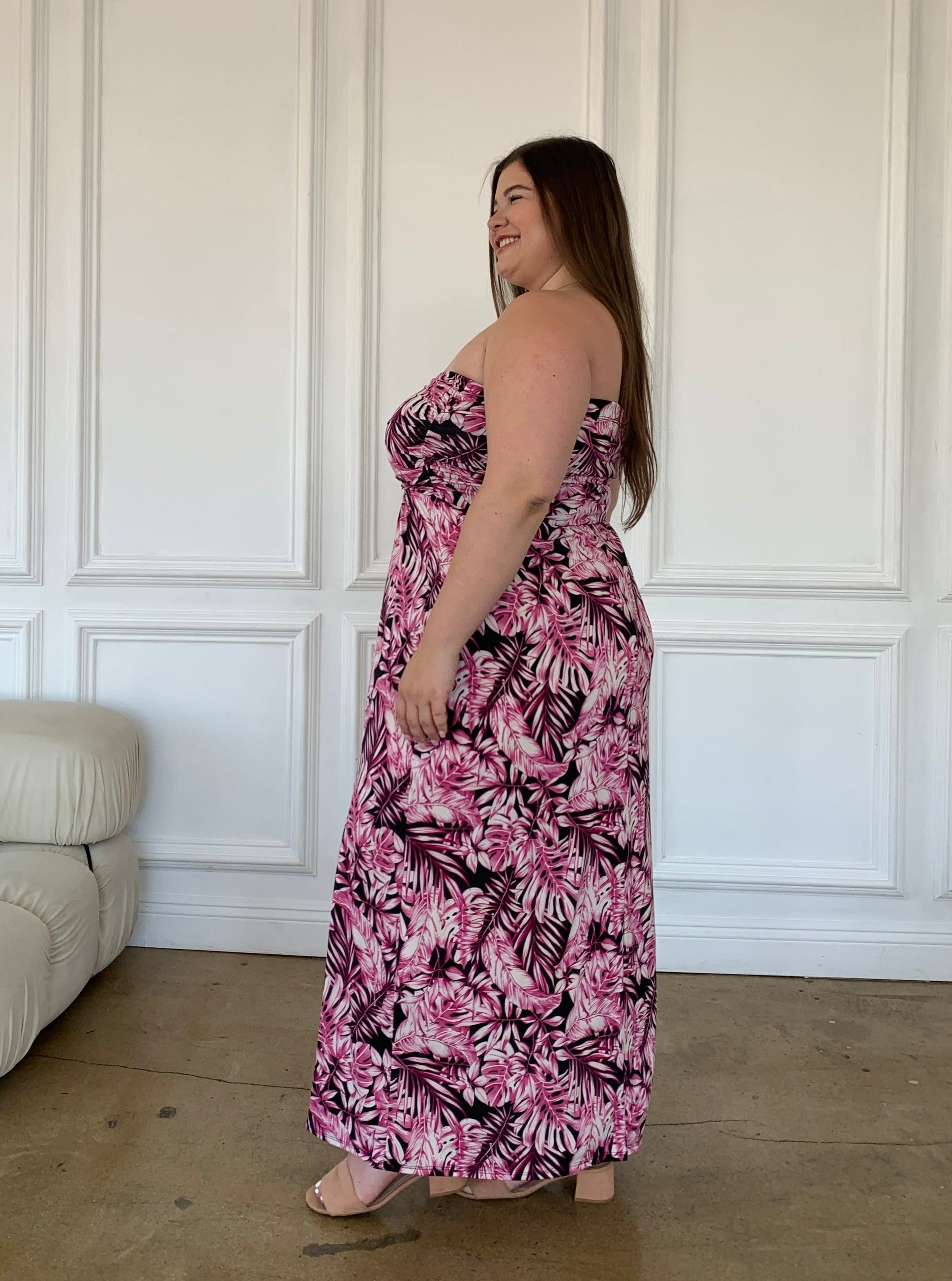 Plus Size Tropical Tube Dress – 2020AVE