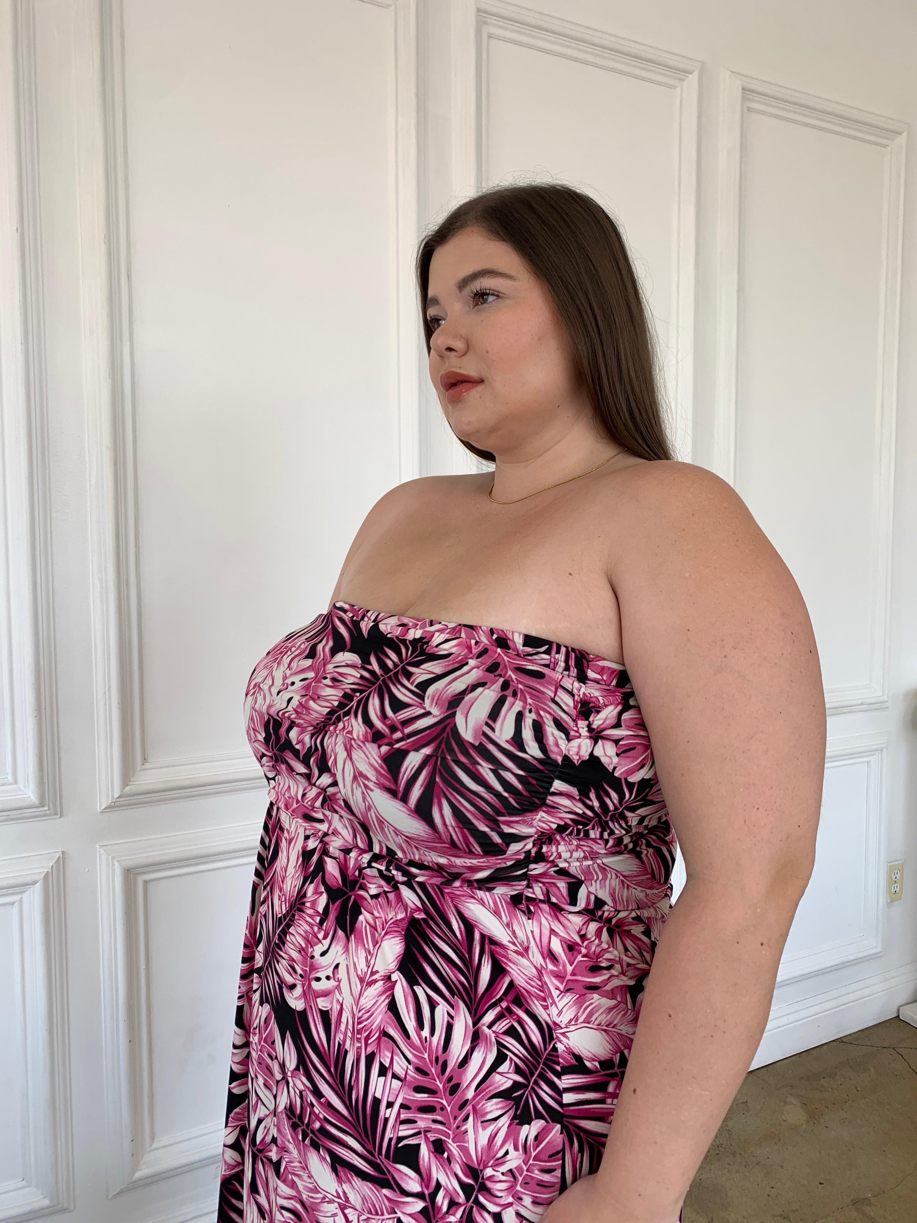 Plus Size Tropical Tube Dress – 2020AVE