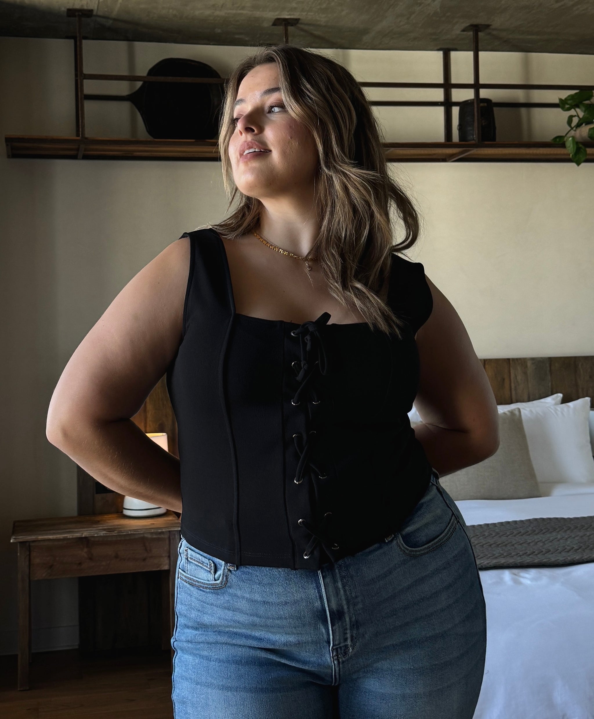Plus Size Lace Up Bustier Top – 2020AVE