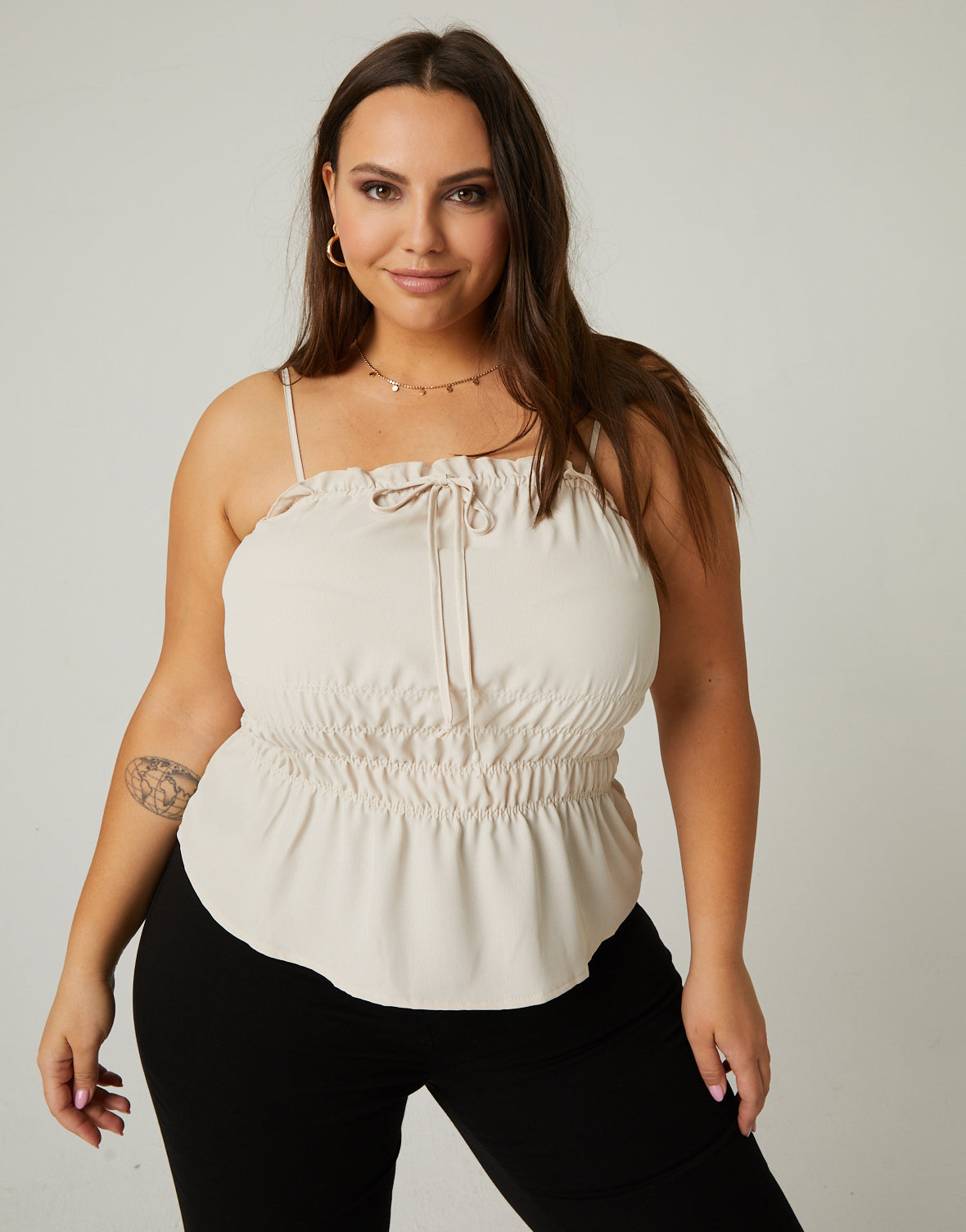 Plus Size Amber Smocked Tank - Plus Casual Blouses - Smocked Top – 2020AVE