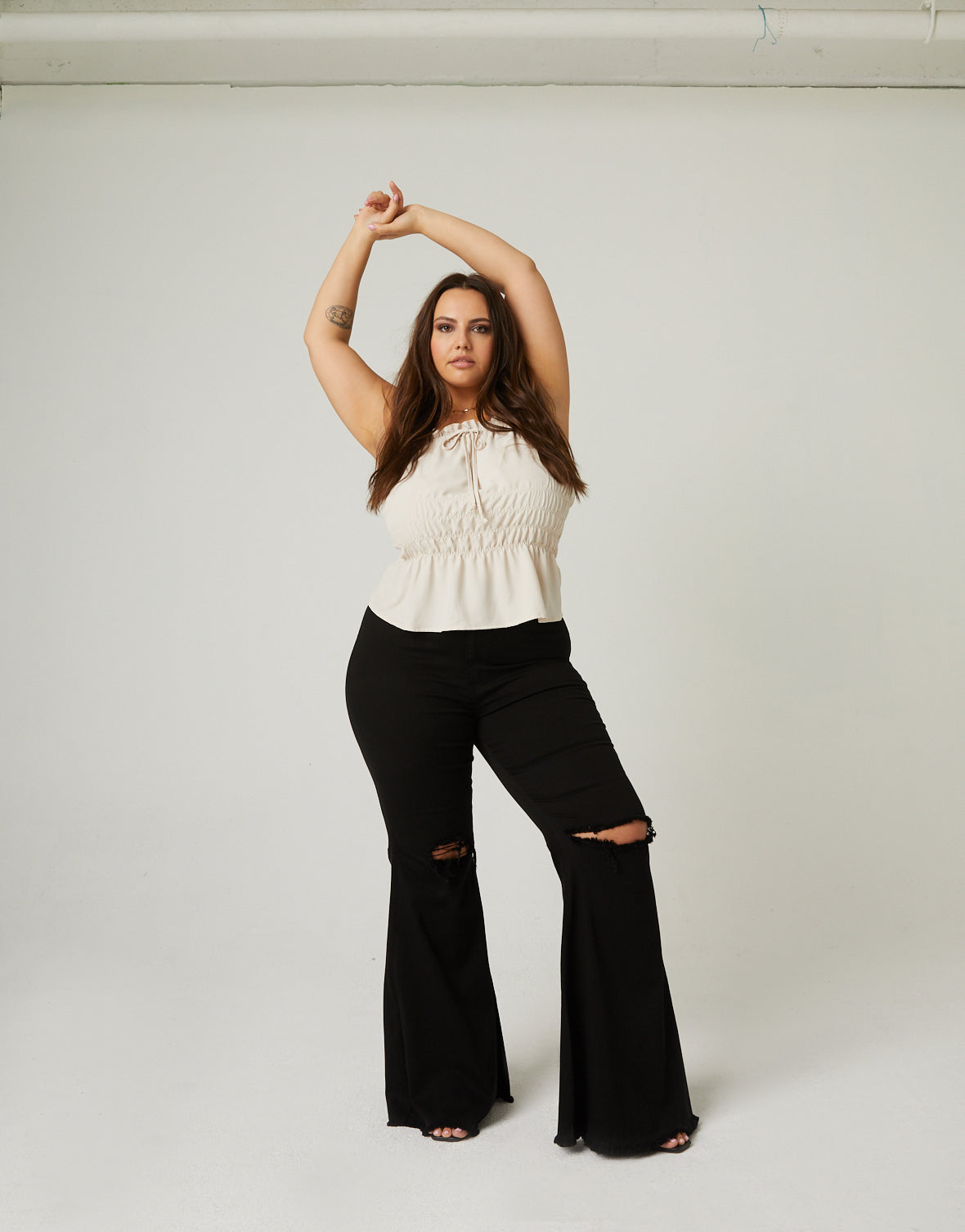 Plus Size Amber Smocked Tank - Plus Casual Blouses - Smocked Top – 2020AVE