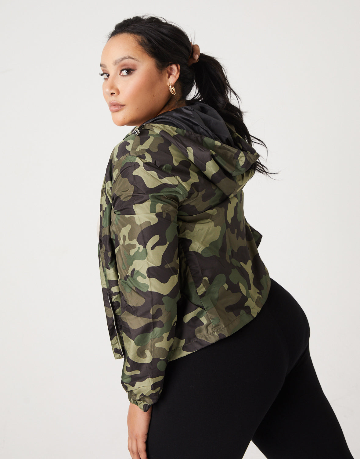 Plus Size Camouflage Windbreaker – 2020AVE