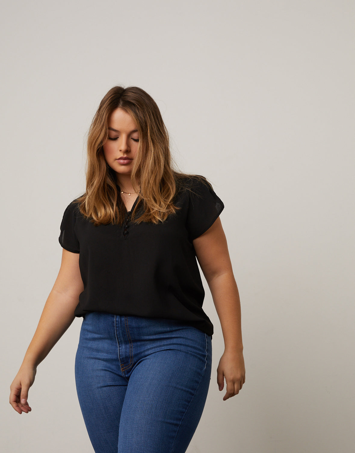 Plus Size Capped Sleeve Blouse – 2020AVE