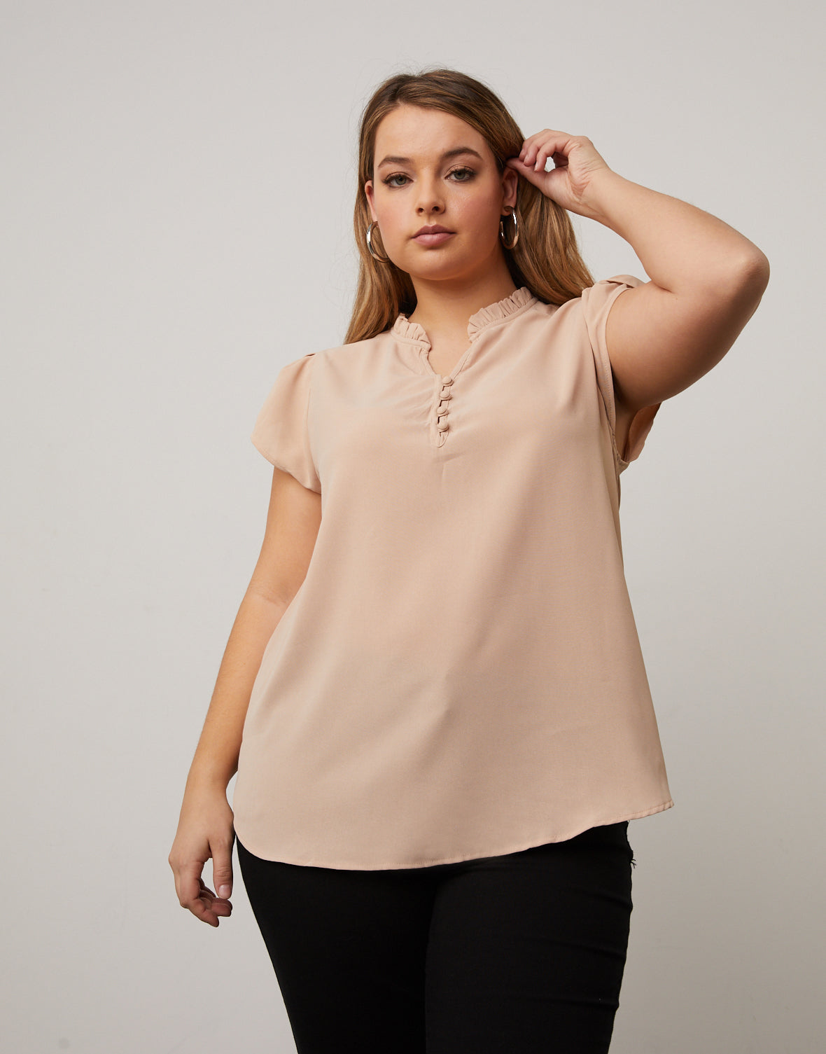 Plus Size Capped Sleeve Blouse – 2020AVE