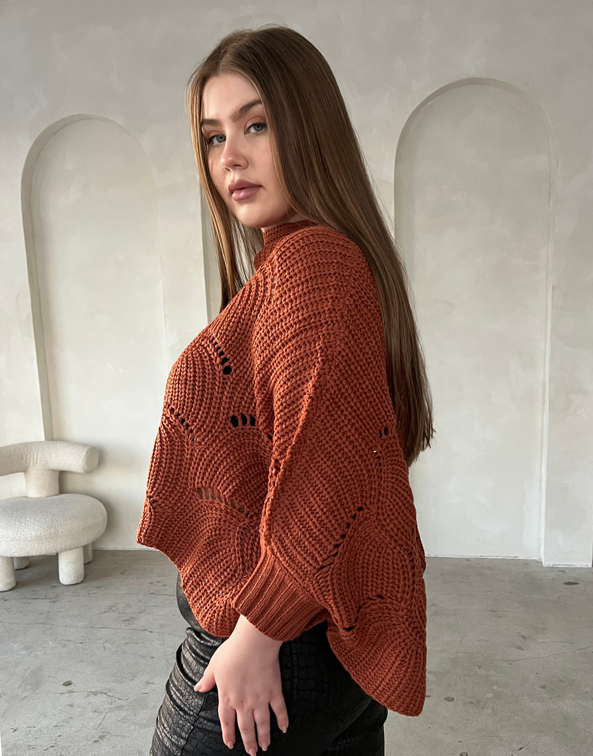 Plus Size Chunky Knit Poncho Sweater – 2020AVE