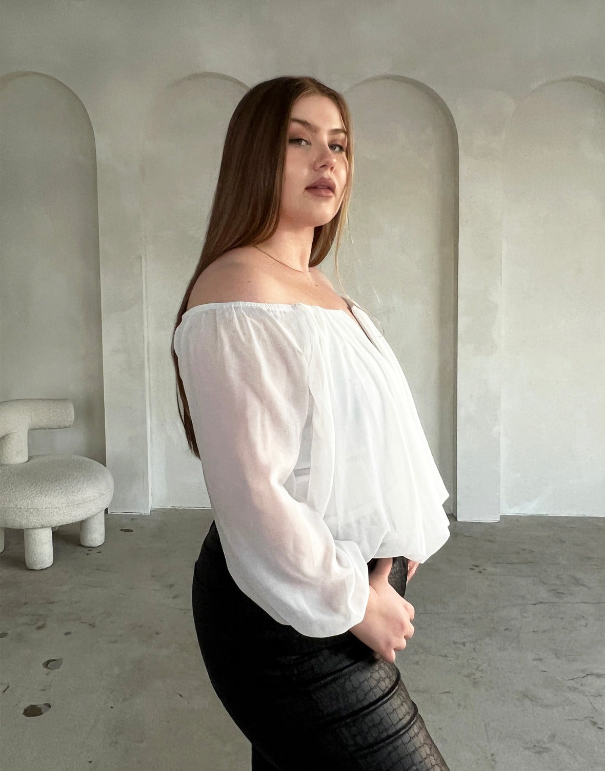 Plus Size Draped Chiffon Blouse – 2020AVE