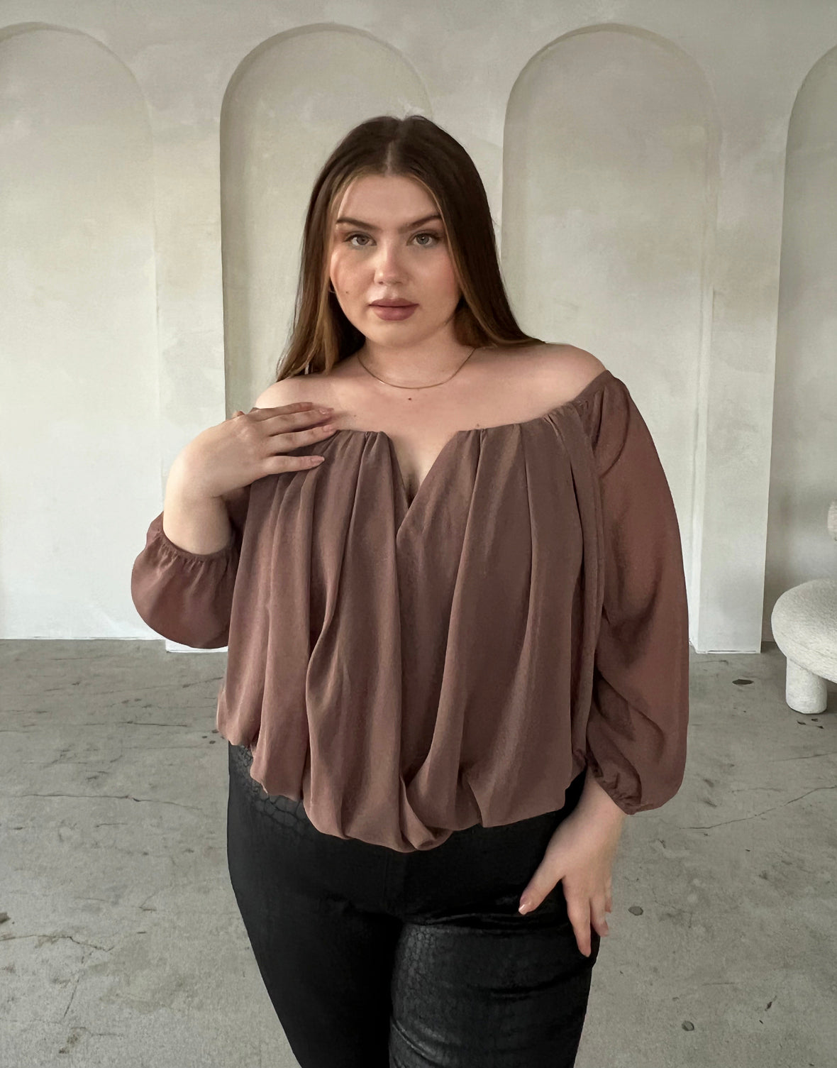 Plus Size Draped Chiffon Blouse – 2020AVE
