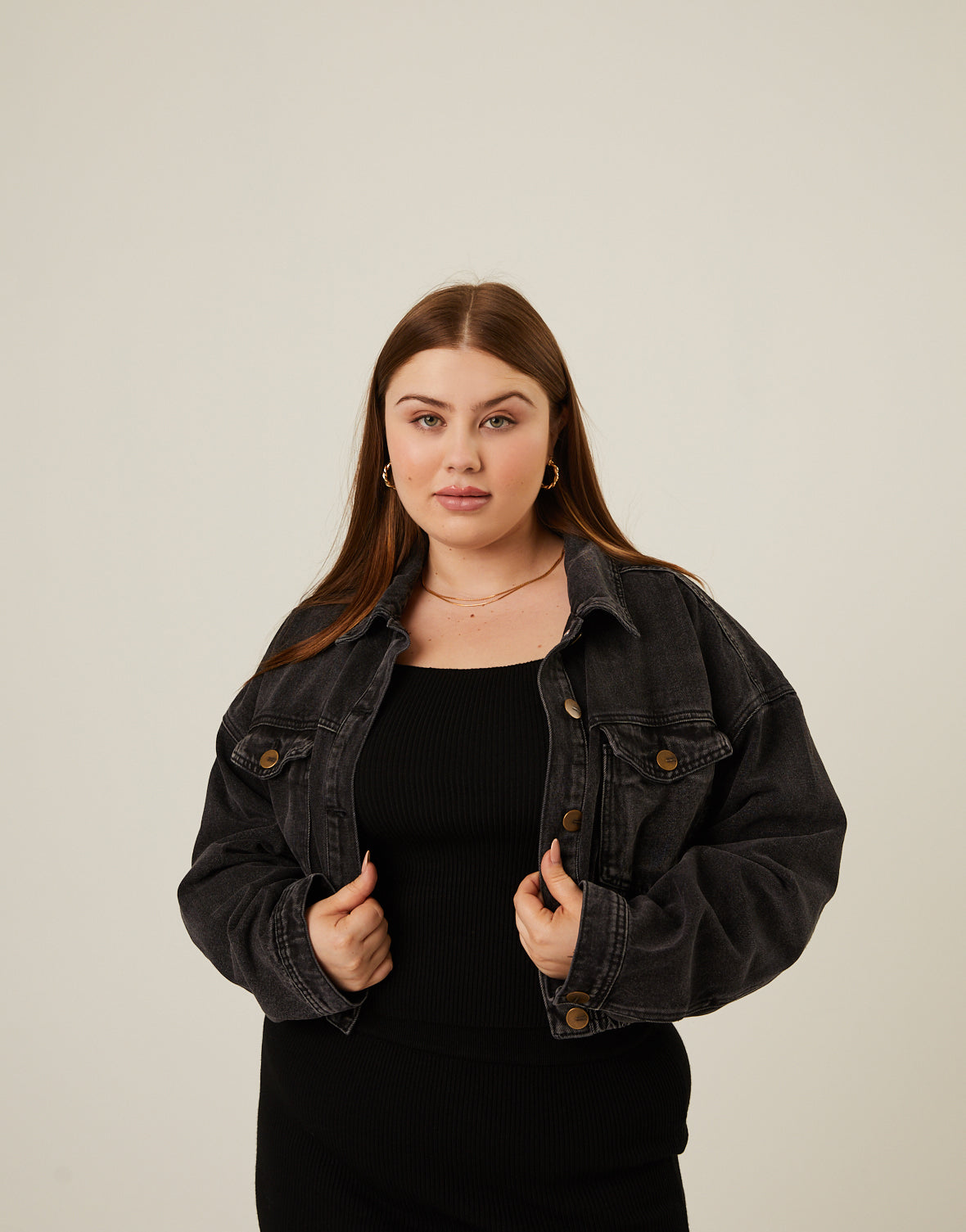 Plus Size Elasticized Denim Jacket – 2020AVE