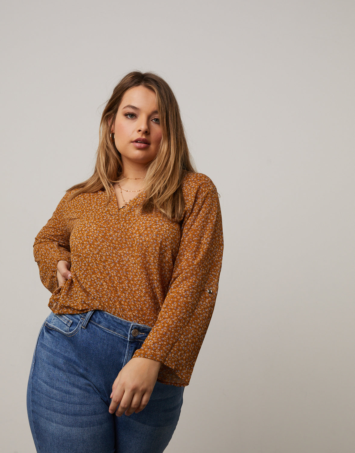 Plus Size Floral Chiffon Blouse – 2020AVE