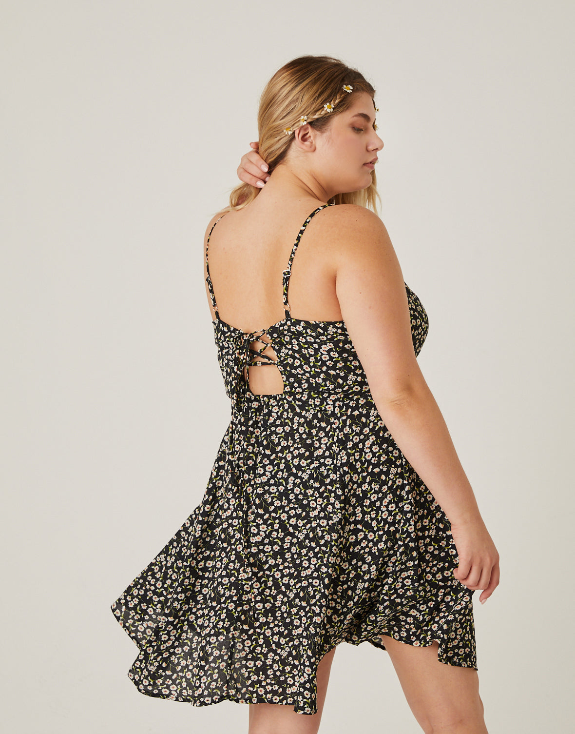 Plus Size Mini Floral Spaghetti Strap Sundress – 2020AVE