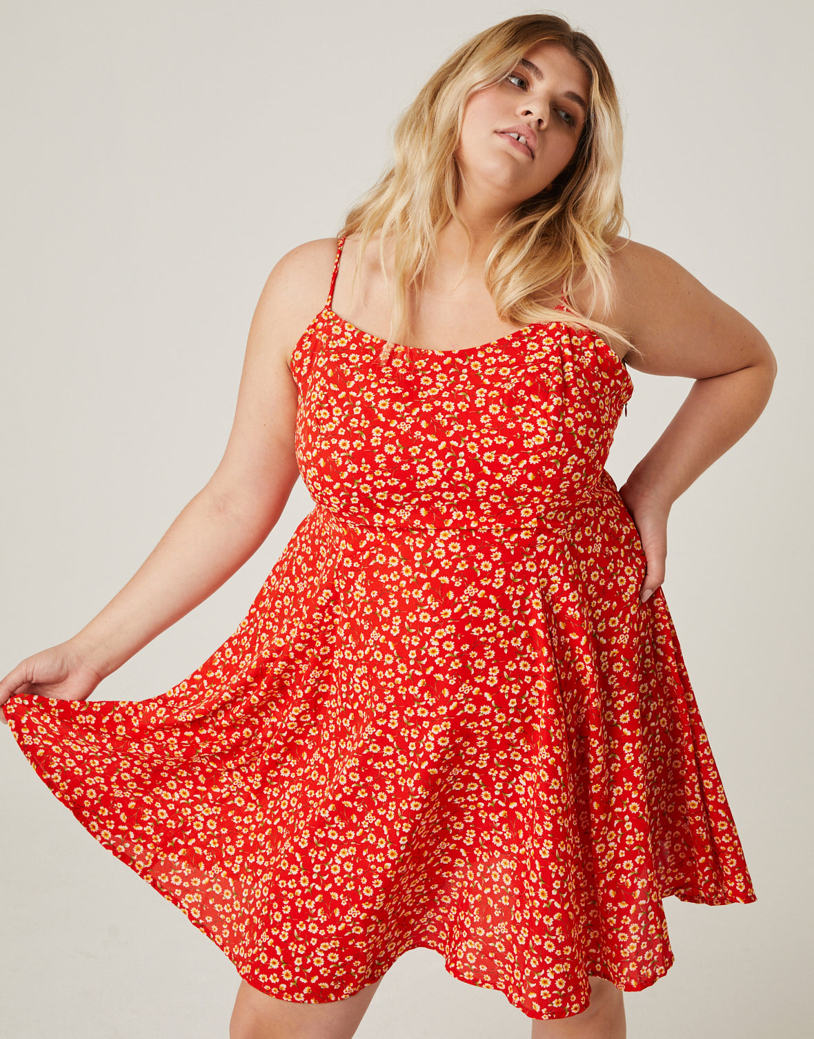 Plus Size Mini Floral Spaghetti Strap Sundress – 2020AVE