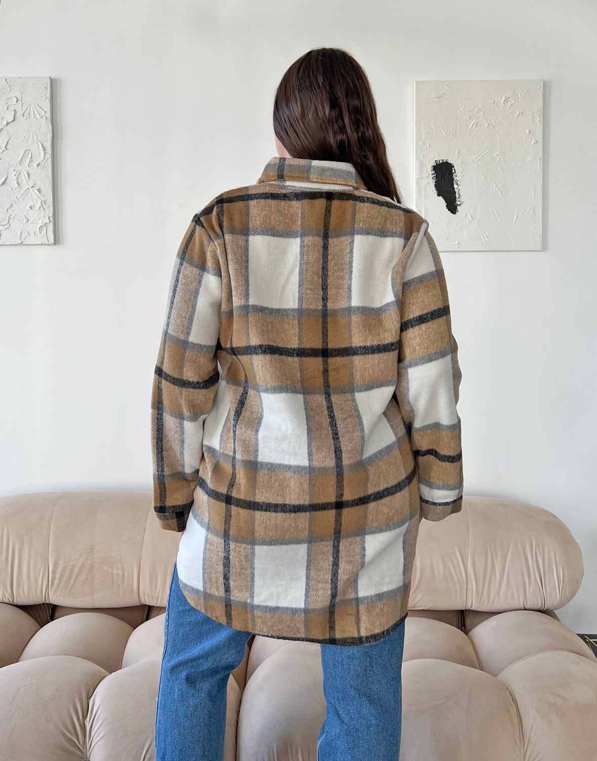 Plus Size Oversized Plaid Shirt Jacket – 2020AVE