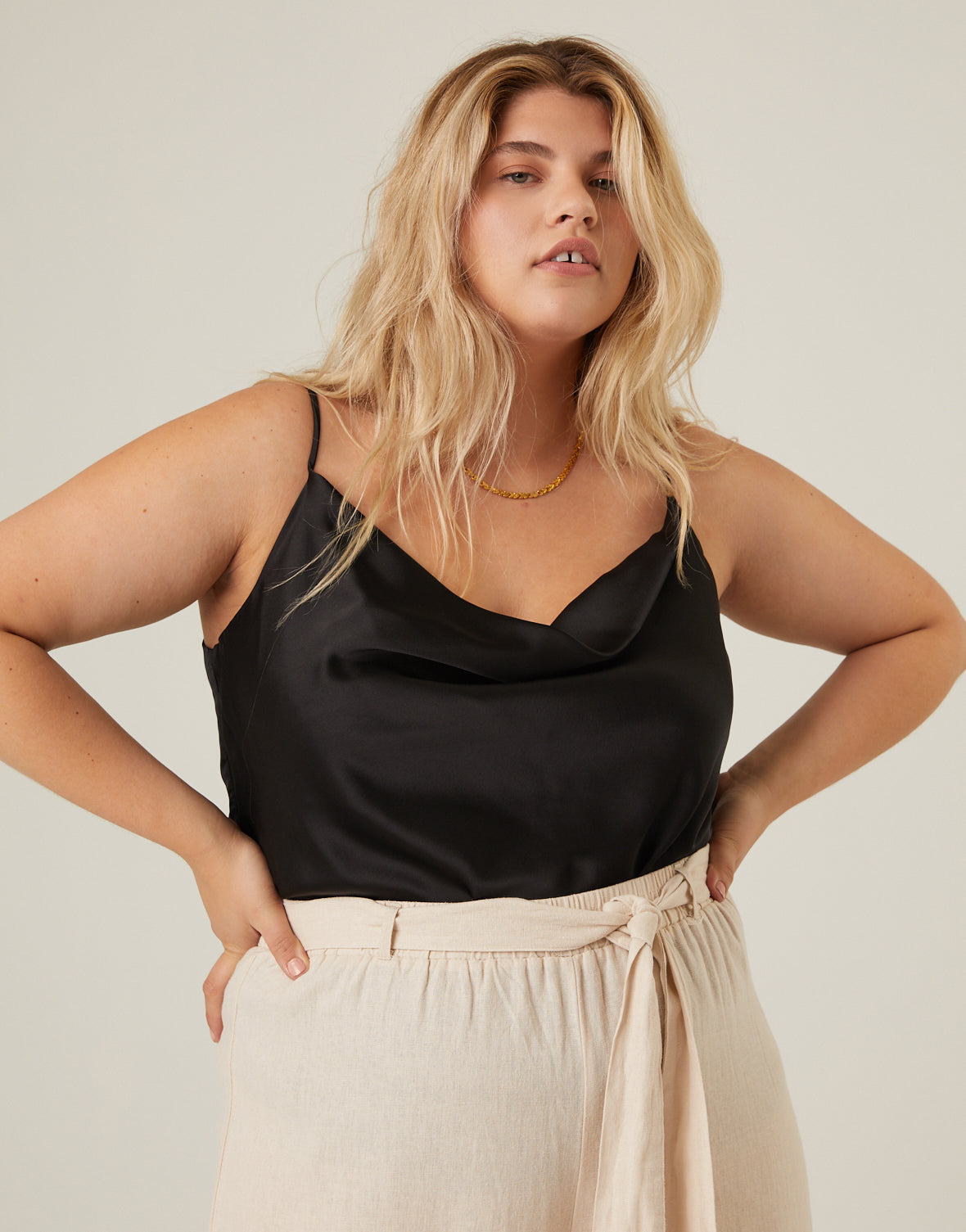 Plus Size Prima Donna Satin Tank - Plus Club Wear - Satin Blouse – 2020AVE