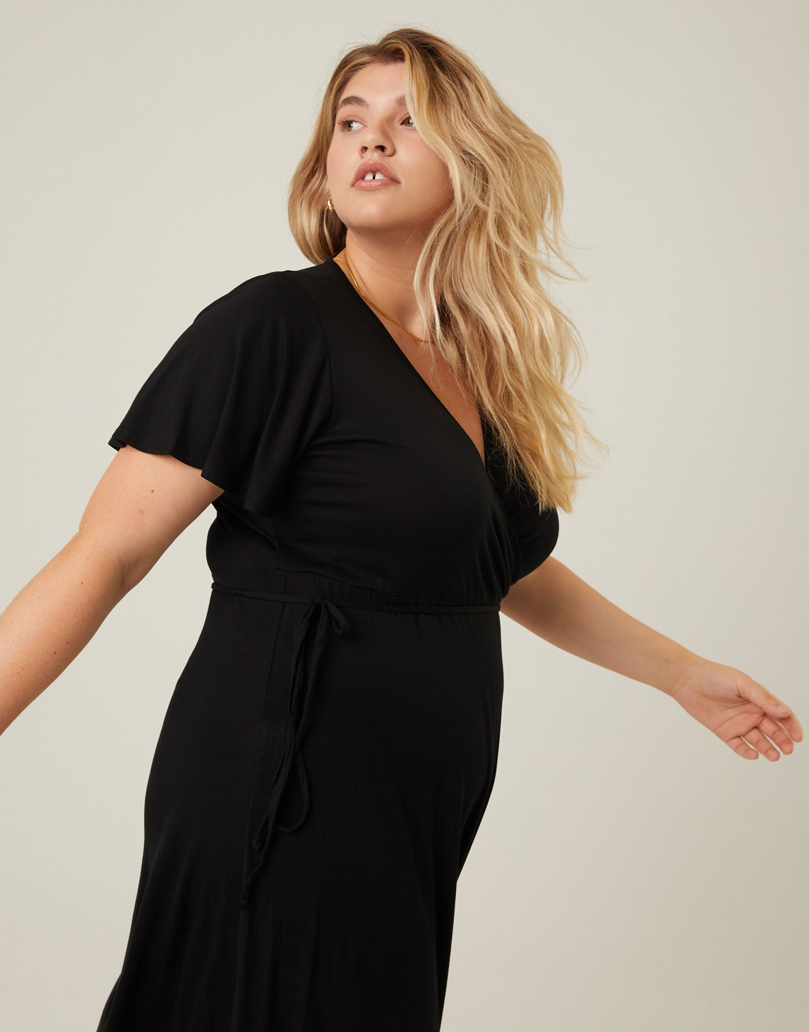 Plus Size Short Sleeve Maxi Wrap Dress – 2020AVE