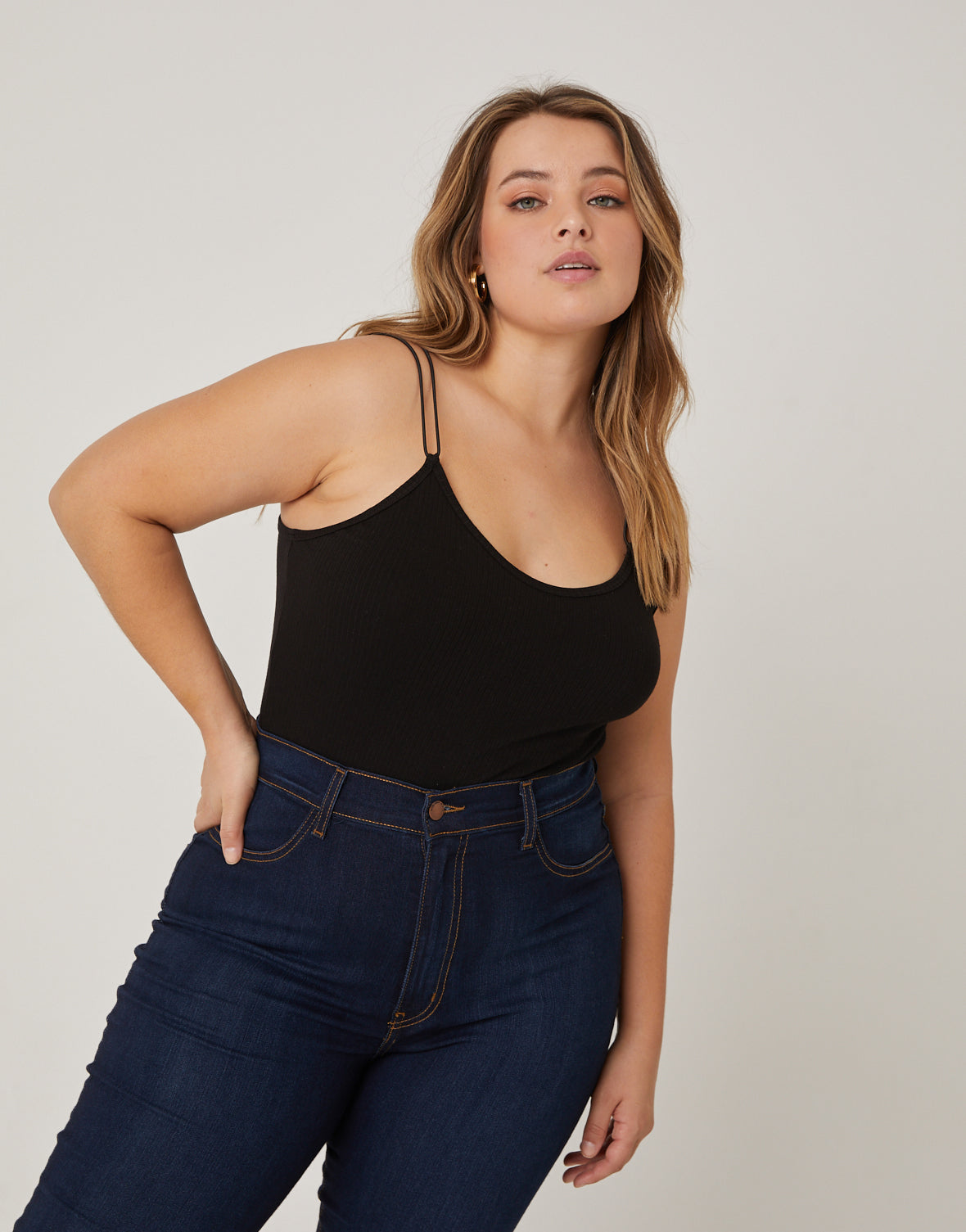Plus Size Simple Ribbed Bodysuit – 2020AVE