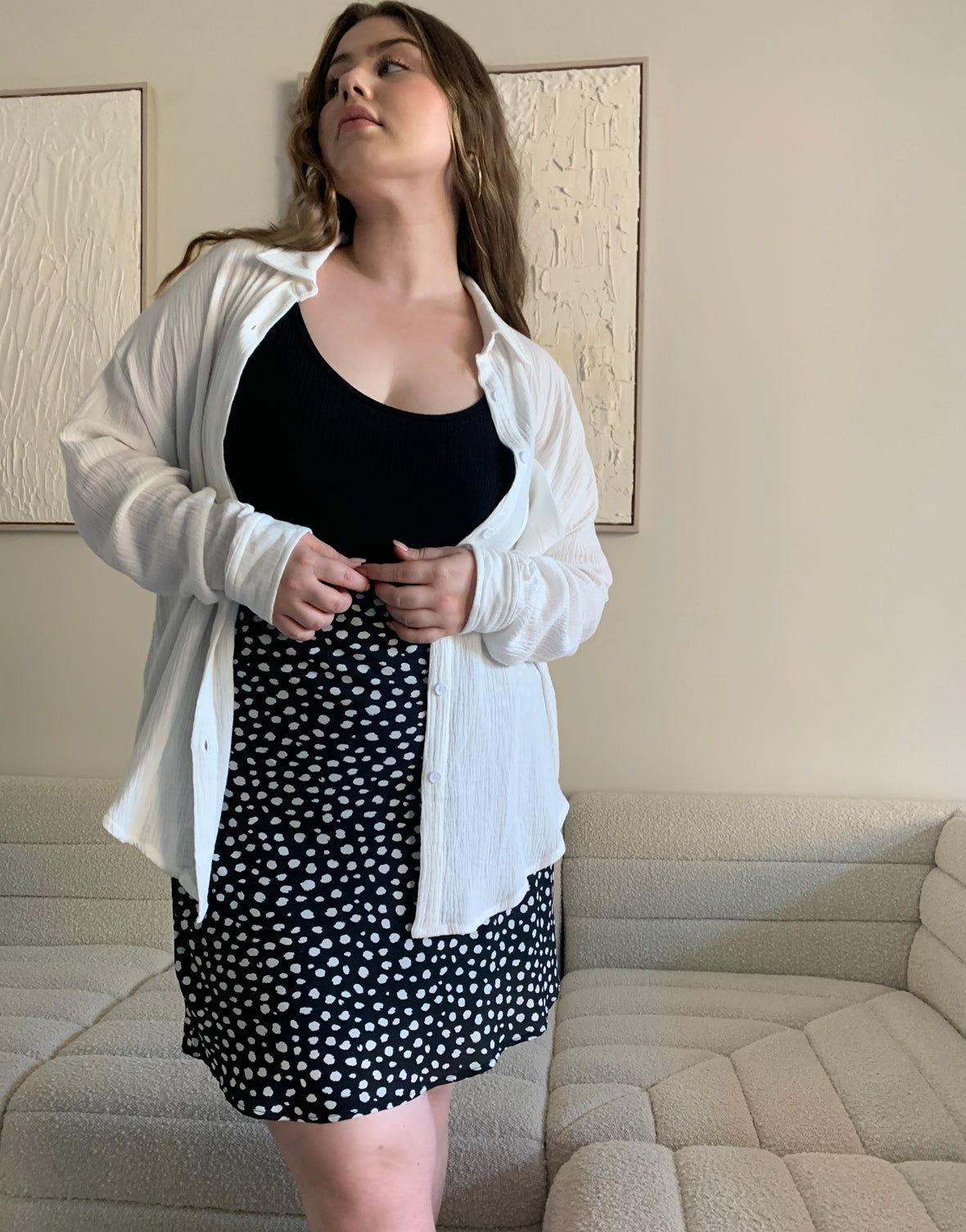 Plus Size Spotted Woven Skirt – 2020AVE