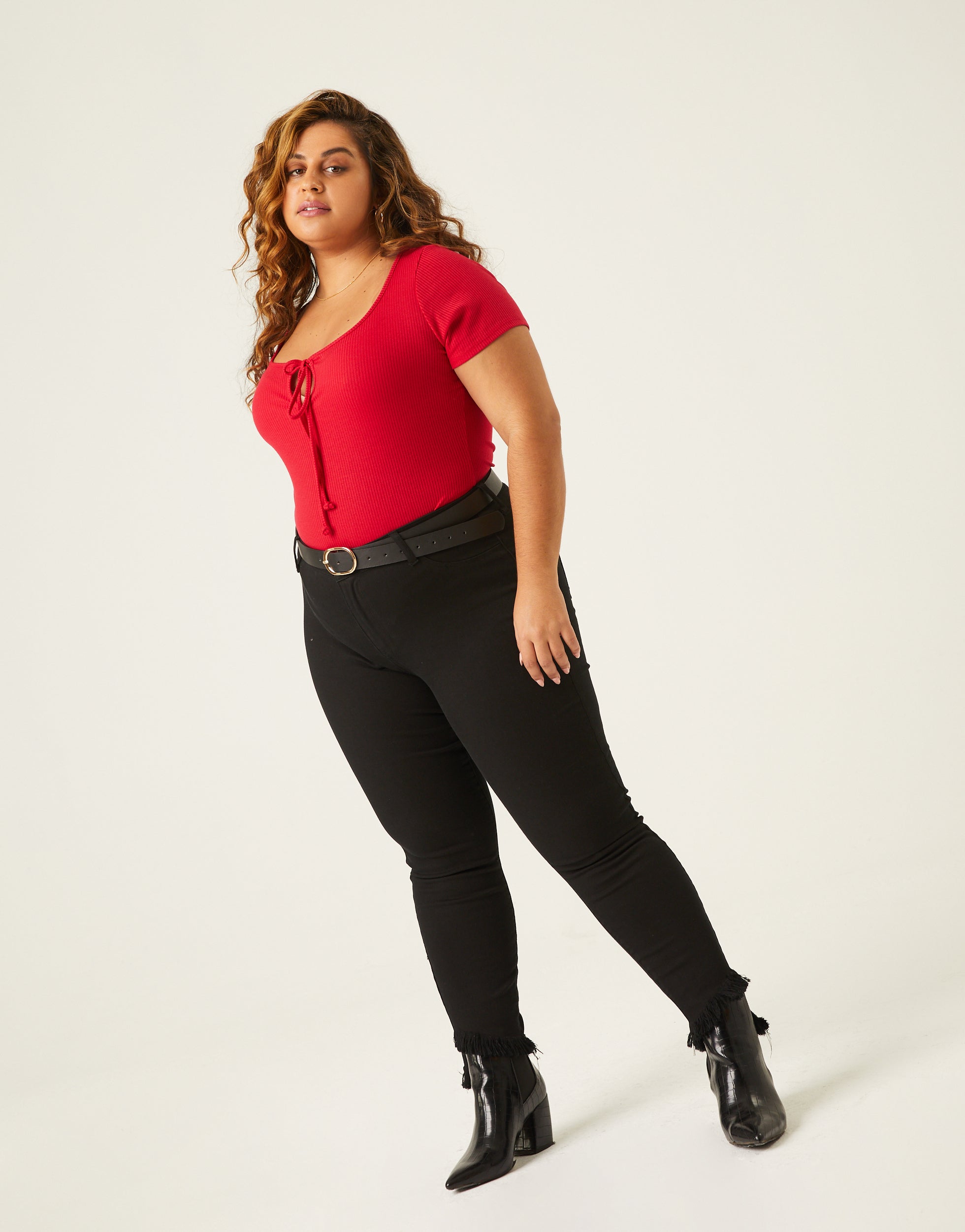 Plus Size Tie Detail Bodysuit – 2020AVE