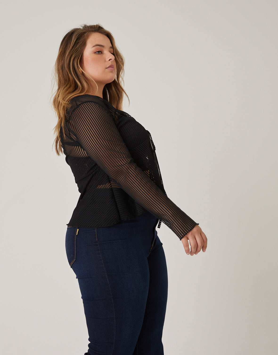 Plus Size Tie Front Sheer Top – 2020AVE