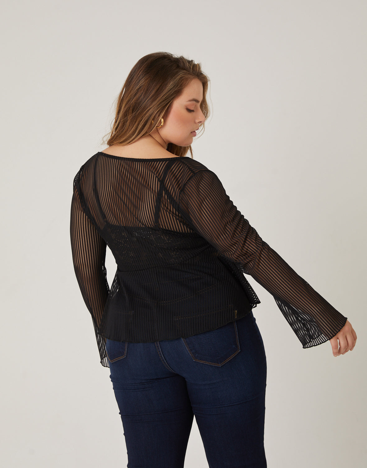 Plus Size Tie Front Sheer Top – 2020AVE