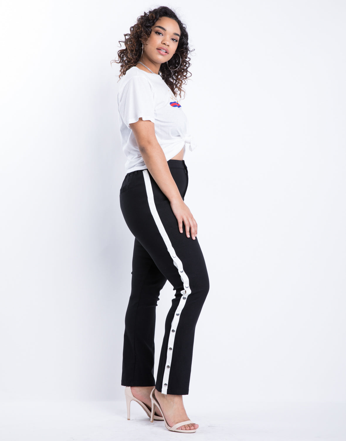 Plus Size Snap Down Track Pants – 2020AVE