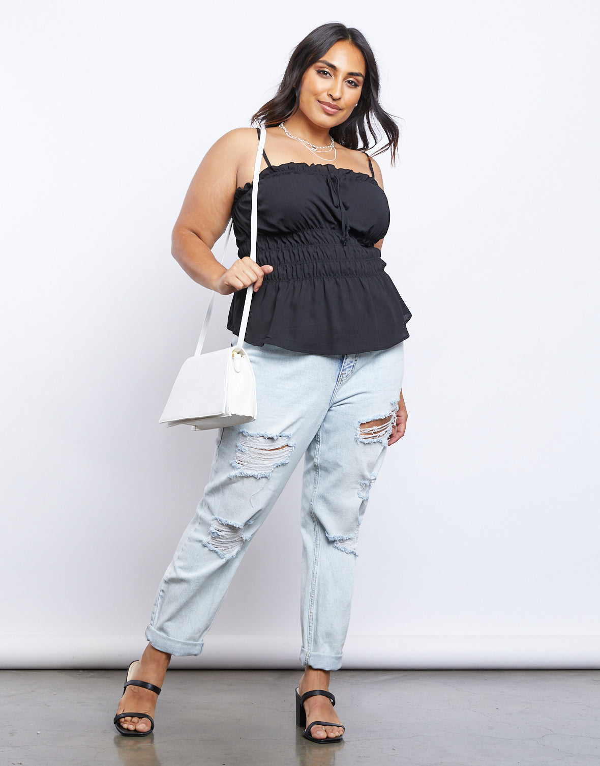 Plus Size Amber Smocked Tank - Plus Casual Blouses - Smocked Top – 2020AVE