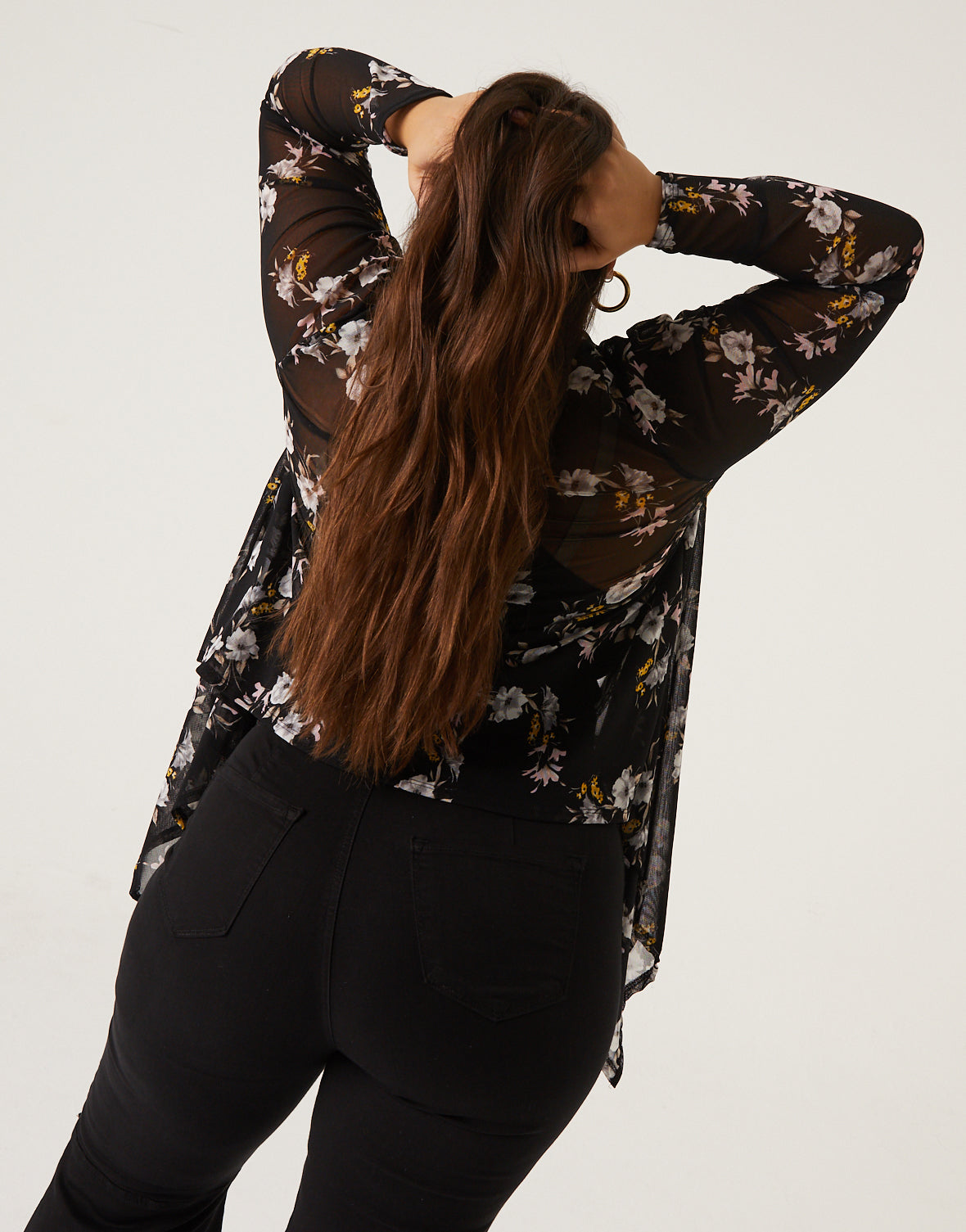 Plus Size Floral Sheer Cardigan – 2020AVE