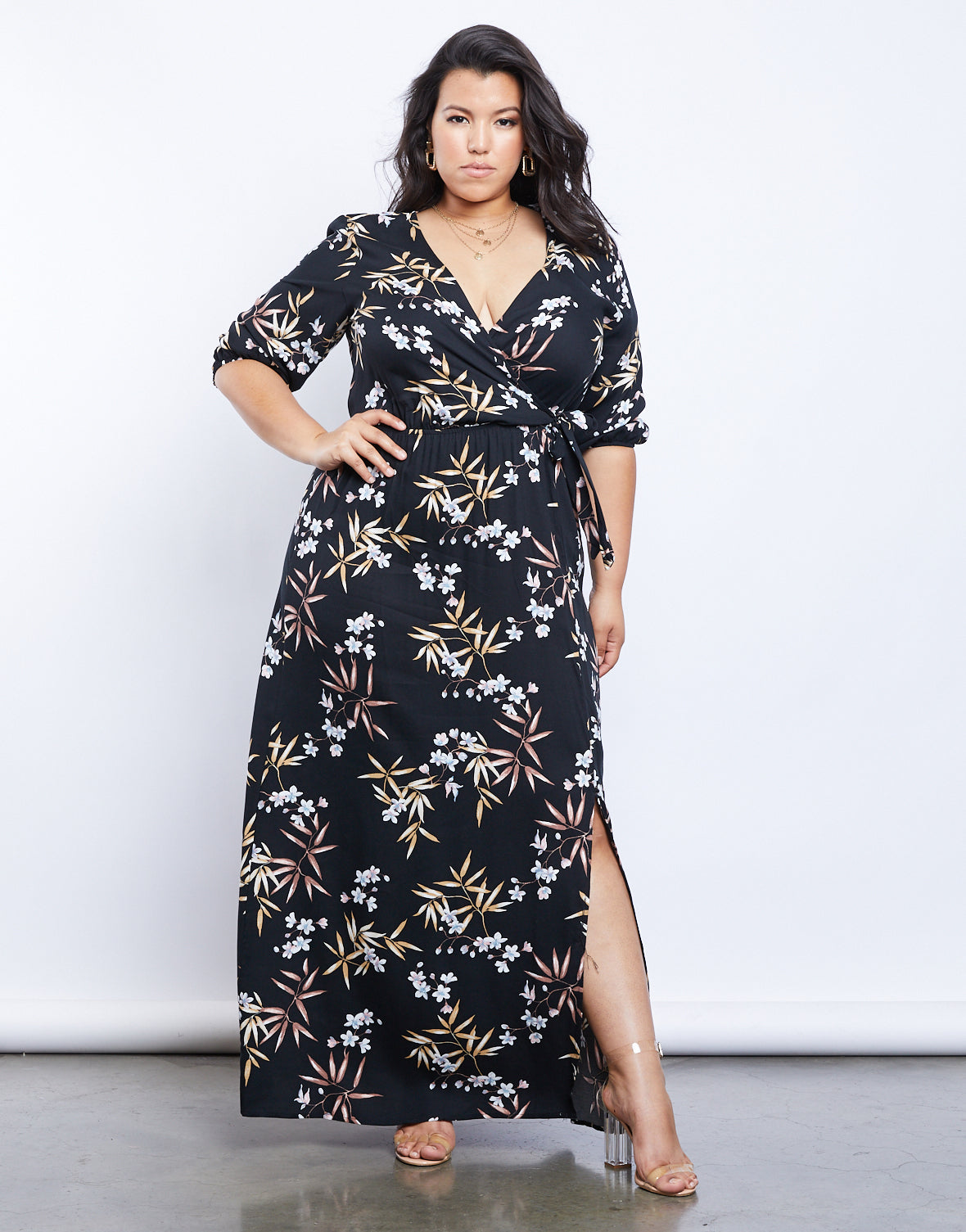 Curve Floral Dreams Wrap Dress - plus size wrap dress – 2020AVE