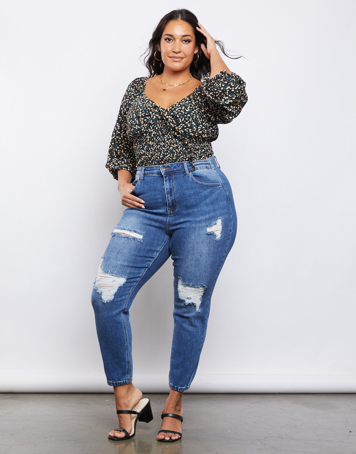 Plus Size Game Changer Distressed Jeans - Plus Size Denim – 2020AVE
