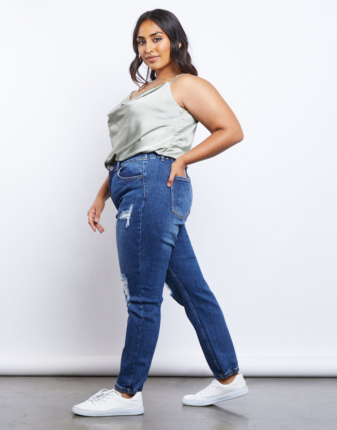 Plus Size Game Changer Distressed Jeans - Plus Size Denim – 2020AVE