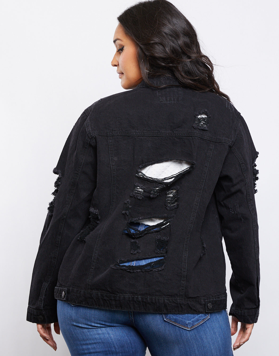 Plus Size Morgan Distressed Denim Jacket – 2020AVE