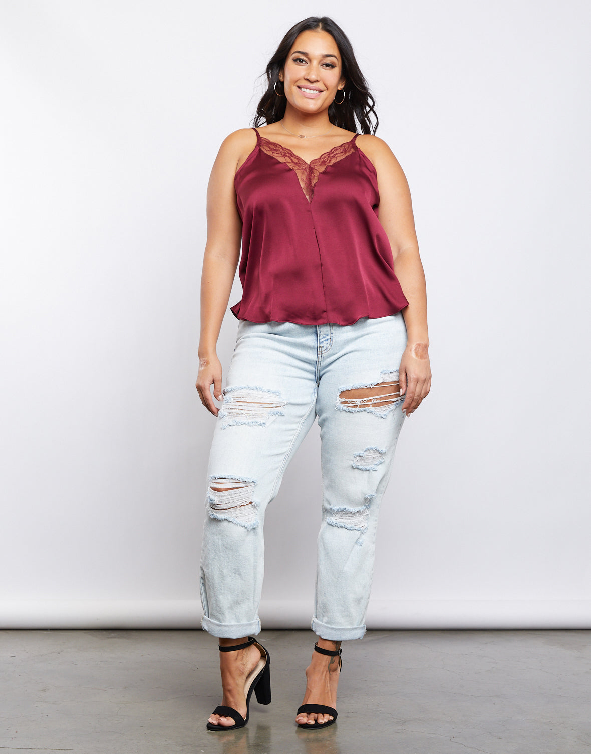 Plus Size Sleepless Nights Cami - Plus Size Satin Top – 2020AVE