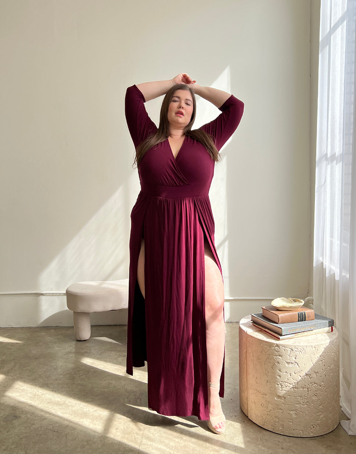 Plus Size Sultry Double Slit Dress - Plus Size Dresses - Maxi Dress ...