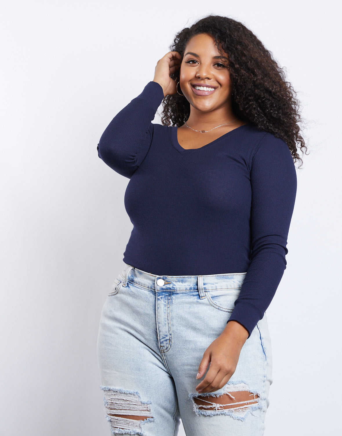 Plus Size Thermal Long Sleeve Top - Curvy Fall Fashions – 2020AVE