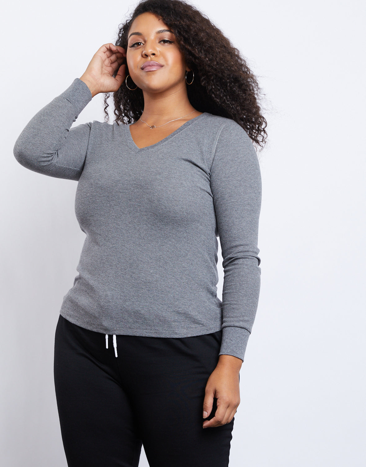 Plus Size Thermal Long Sleeve Top - Curvy Fall Fashions – 2020AVE