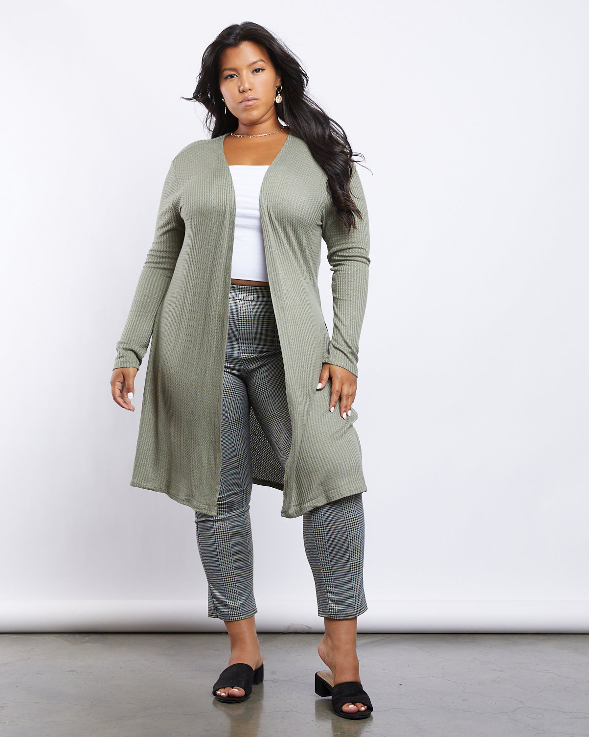 Plus Size Anna Waffle Knit Cardigan - Plus Size Cardigan – 2020AVE