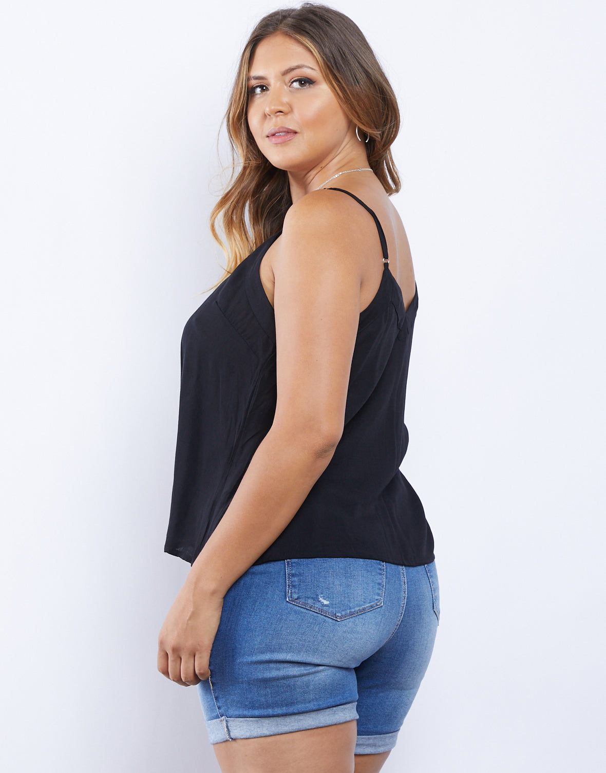 Plus Size Brielle Button Front Tank - plus size dressy tank tops – 2020AVE