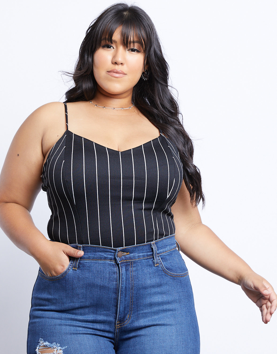 Plus Size Day Trip Striped Tank - plus size dressy tank tops – 2020AVE
