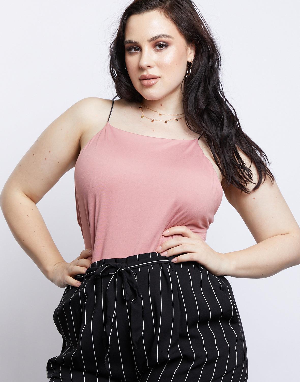 Plus Size Janice Bodysuit - Black Bodysuit Plus Size - Trendy Bodysuit ...