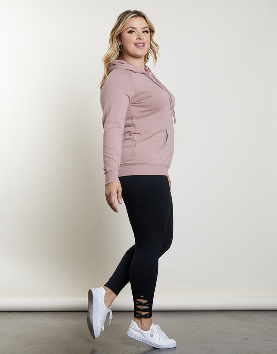 Plus Size Laid-Back Hoodie - Cute Plus Size Hoodie - Plus Size Sweater ...