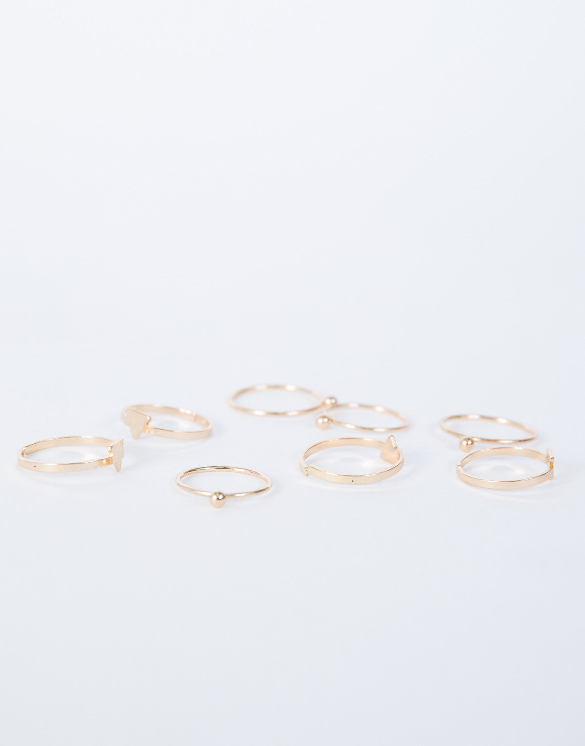 Right Direction Ring Set - Gold Ring Set - Gold Metal Rings – 2020AVE